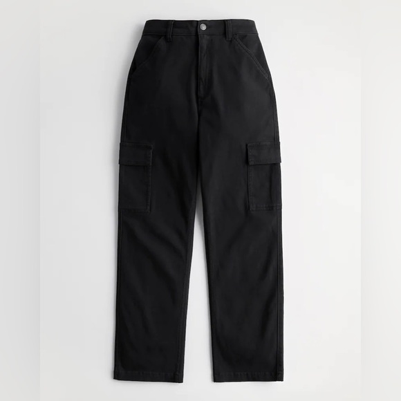 Hollister | Pants & Jumpsuits | Hollister Black Ultra Highrise Cargo ...